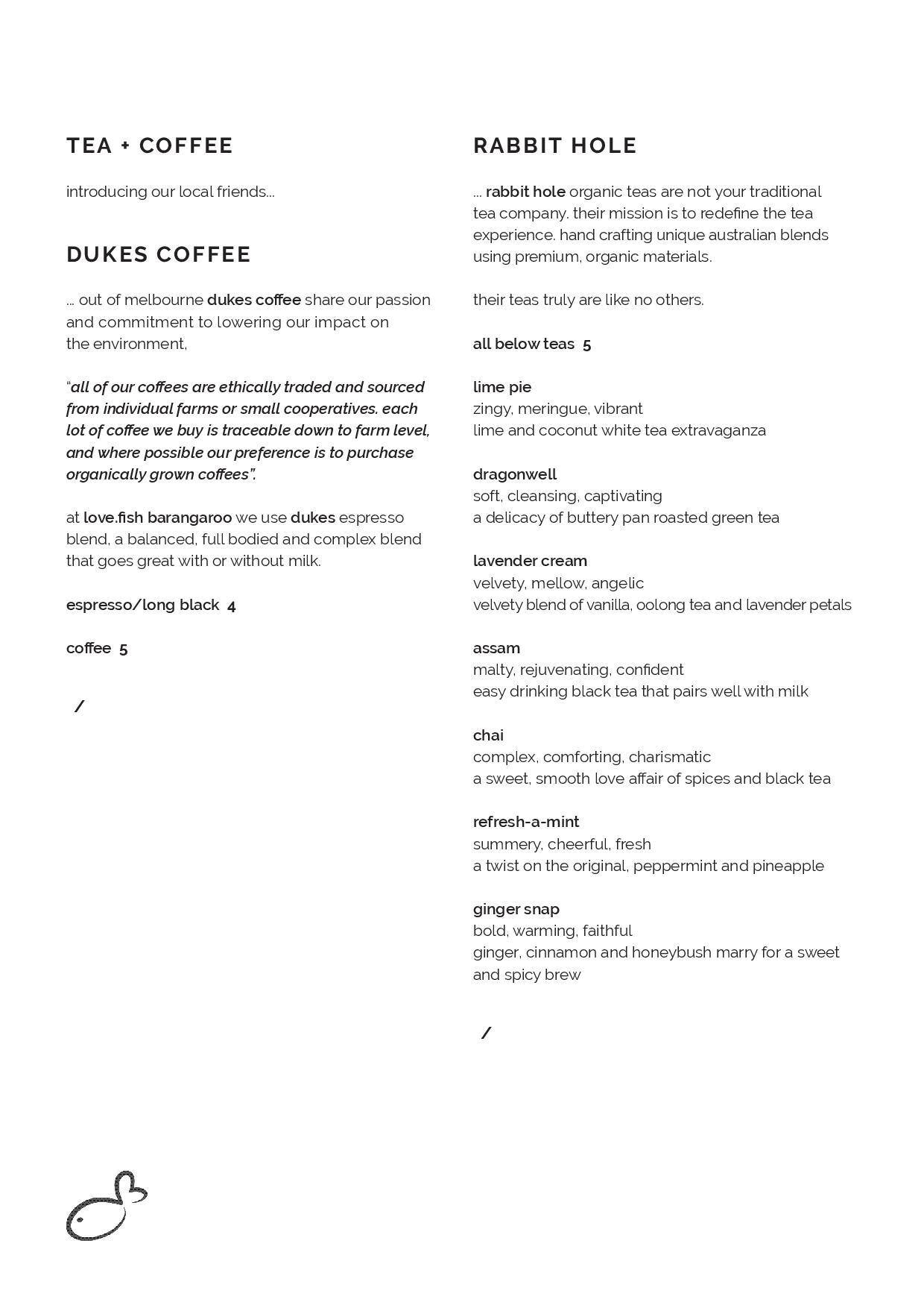 Menu at Love.Fish restaurant, Rozelle, 580 Darling St