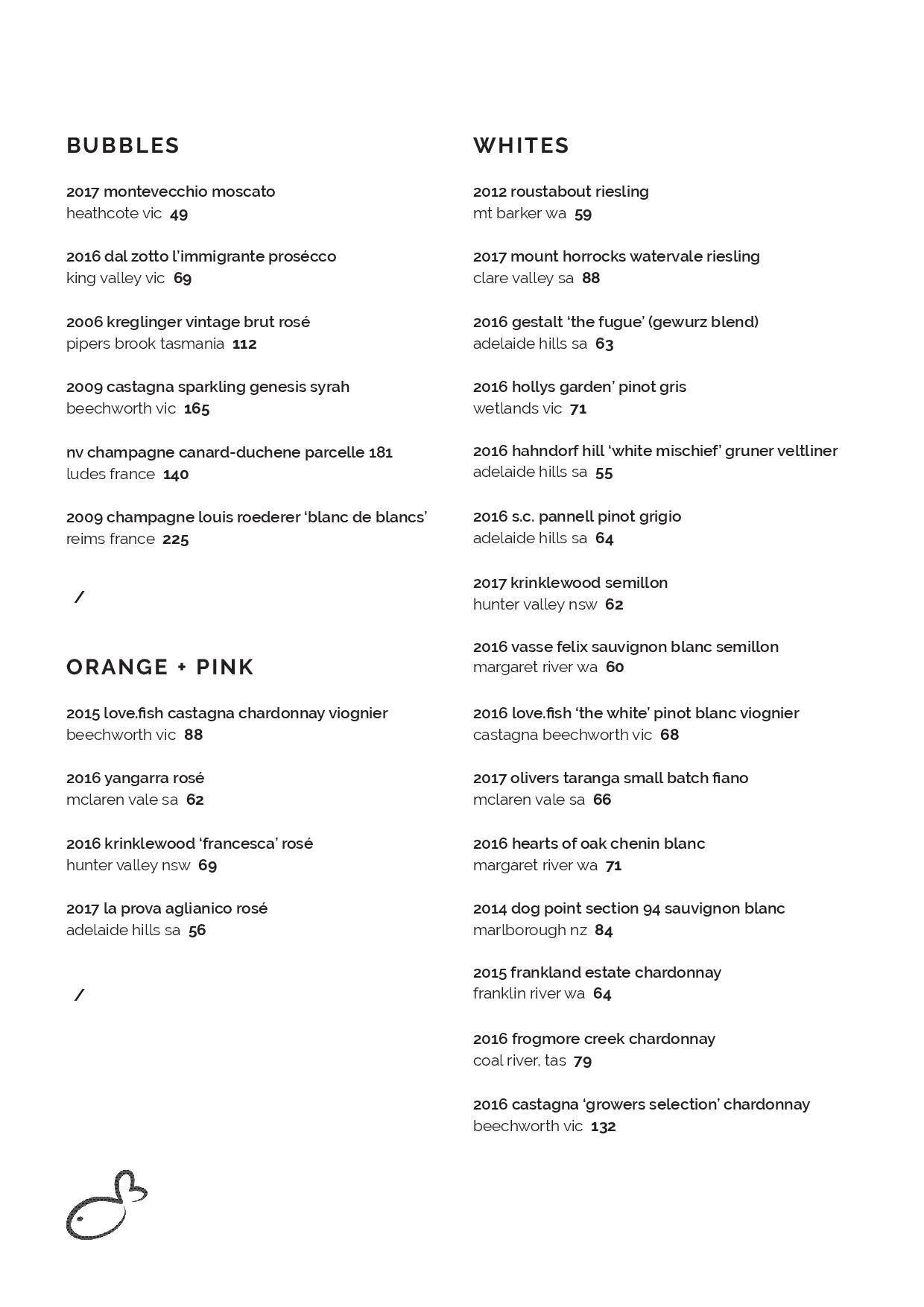 Menu at Love.Fish restaurant, Rozelle, 580 Darling St