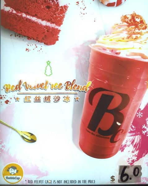 Menu at Bubble Cup restaurant, Box Hill