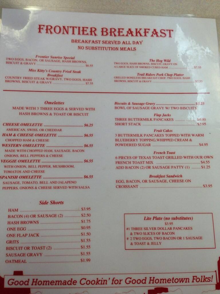 Frontier Diner Menu, Menu for Frontier Diner, Pleasure Ridge Park ...