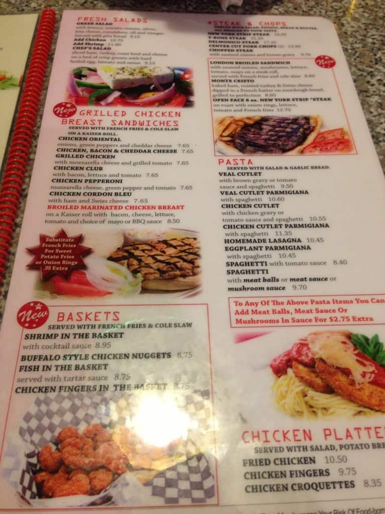 Menu at City View Diner, Whitehall