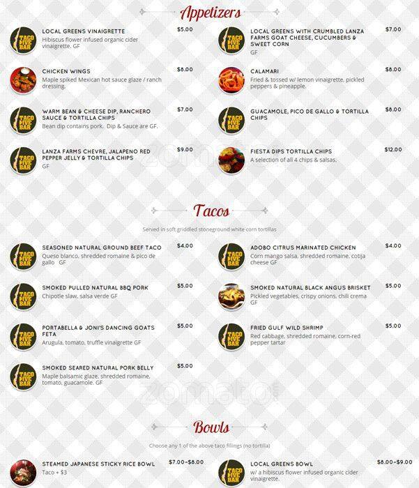 Taco Dive Bar Menu, Menu for Taco Dive Bar, Peekskill, Westchester ...