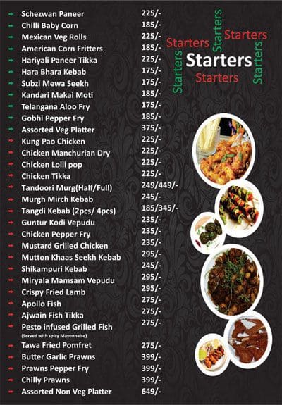 Menu at Blue House, Bengaluru