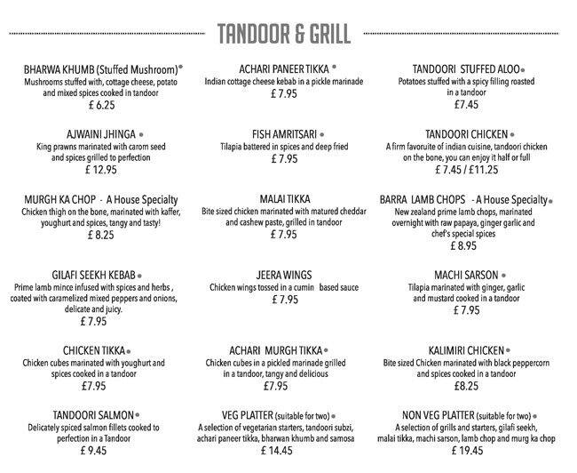Menu at imperial lounge and restaurant, Croydon