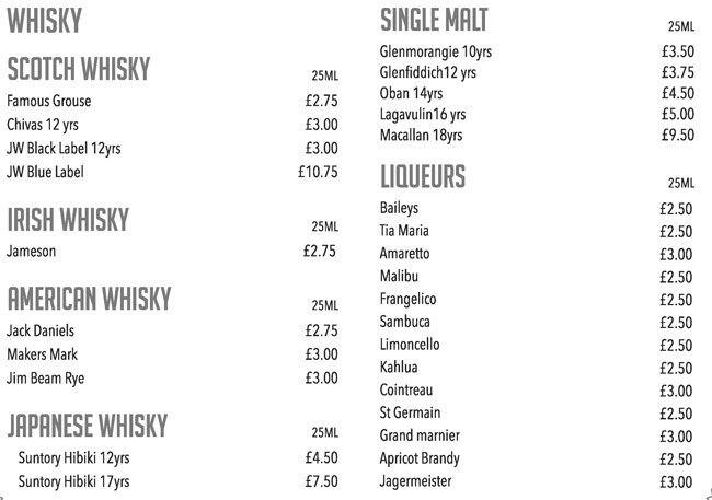 Menu at imperial lounge and restaurant, Croydon