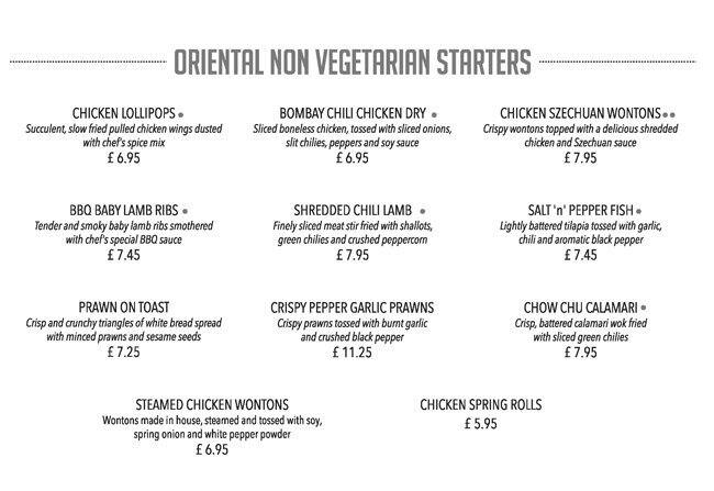 Menu at imperial lounge and restaurant, Croydon