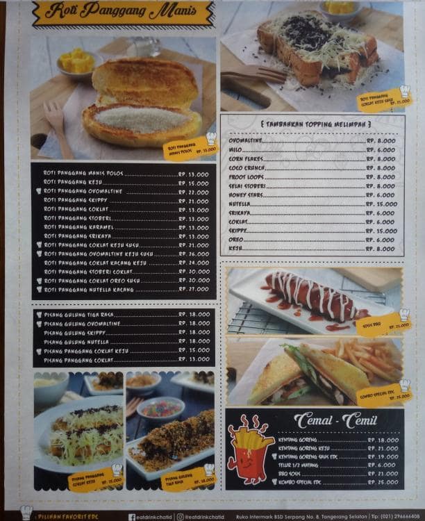 Menu at EDC - Eat Drink Chat cafe, Tangerang