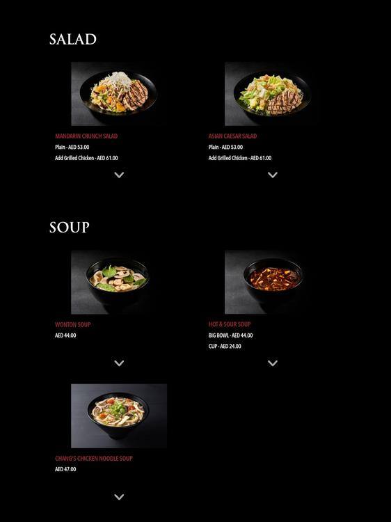 Menu of P.F. Chang's, Al Barsha, Dubai