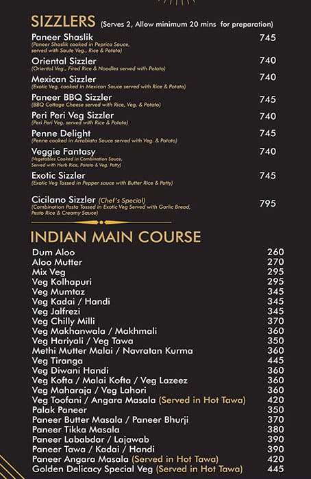 Menu at Golden Delicacy Multicuisine Restaurant, Mumbai