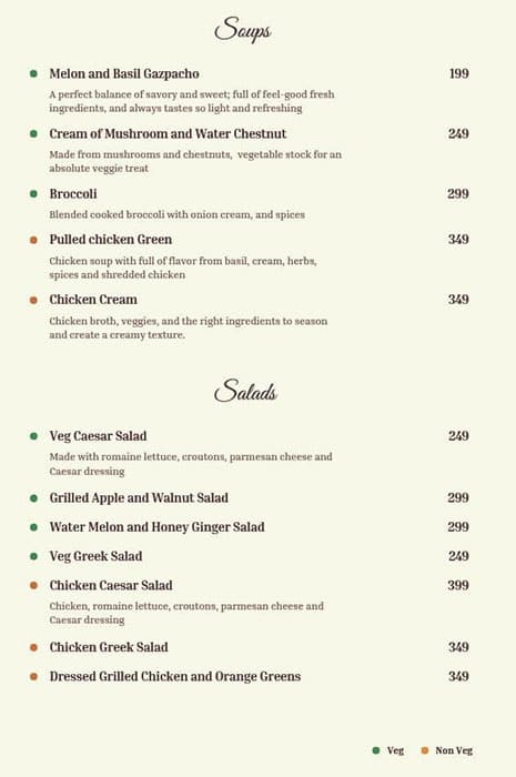 Menu of Lush Cafe By The Lake, Madhapur, Hyderabad