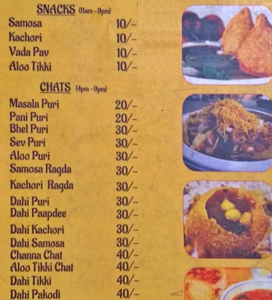 Menu at Coffee Angadi, Bengaluru