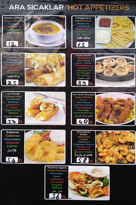Menu at La Safran Restaurant, Istanbul, Alemdar Cd. No:11