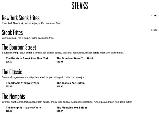 Menu at Jack Astor's Bar & Grill Airport, Toronto, 25 Carlson Ct