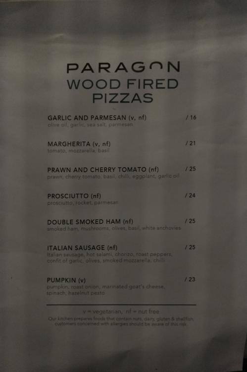 Paragon Hotel Menu, Menu for Paragon Hotel, Circular Quay, Sydney ...