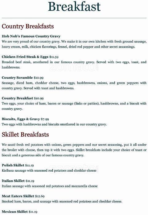 Hob Nob Menu, Menu for Hob Nob, Tacoma, Tacoma - Urbanspoon/Zomato