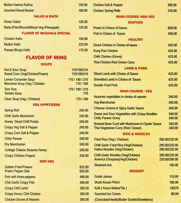 Menu at Flavour Of Mughals, Gurugram, Shop No. 121-123