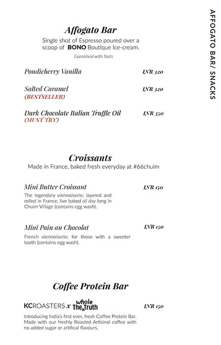 Menu of KC Roasters By Koinonia, Santacruz East, Mumbai