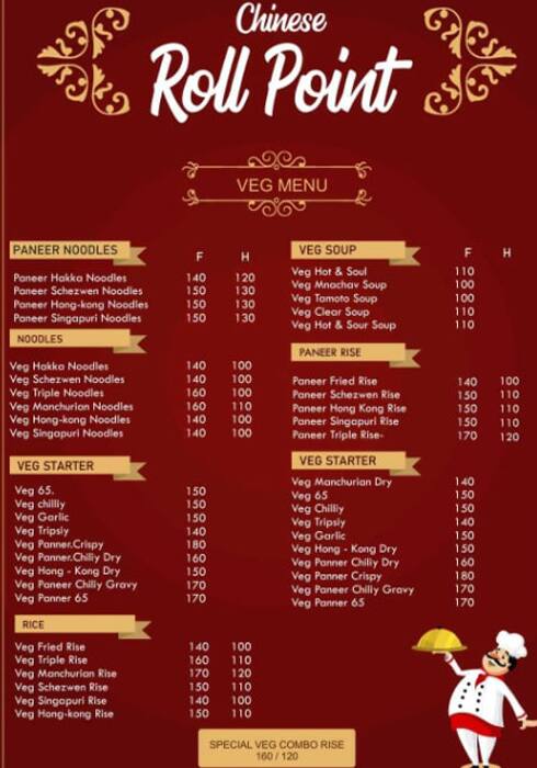 Menu of Chinese Roll Point, Dhankawadi, Pune