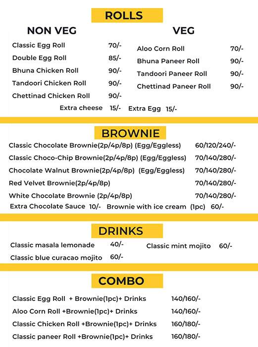 Menu of UD Brownie, A S Rao Nagar, Secunderabad