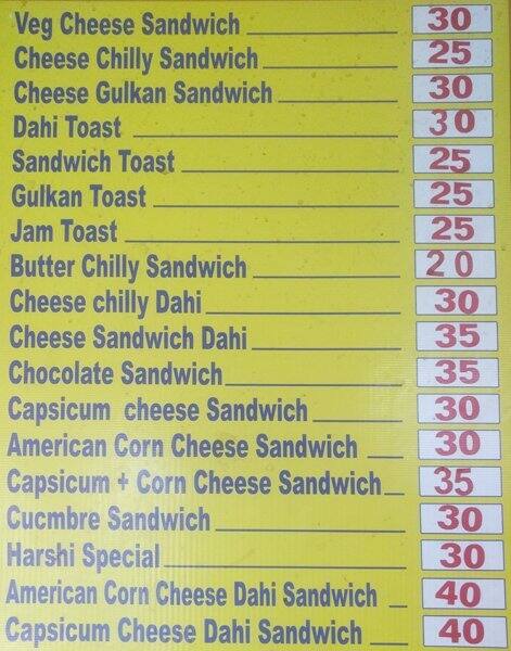 Harshi Super Sandwich Menu, Menu for Harshi Super Sandwich ...
