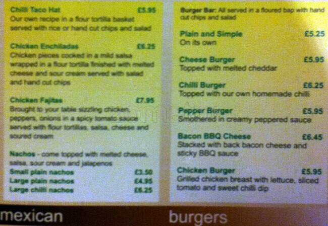 Menu at John Brown's pub & bar, Clydebank