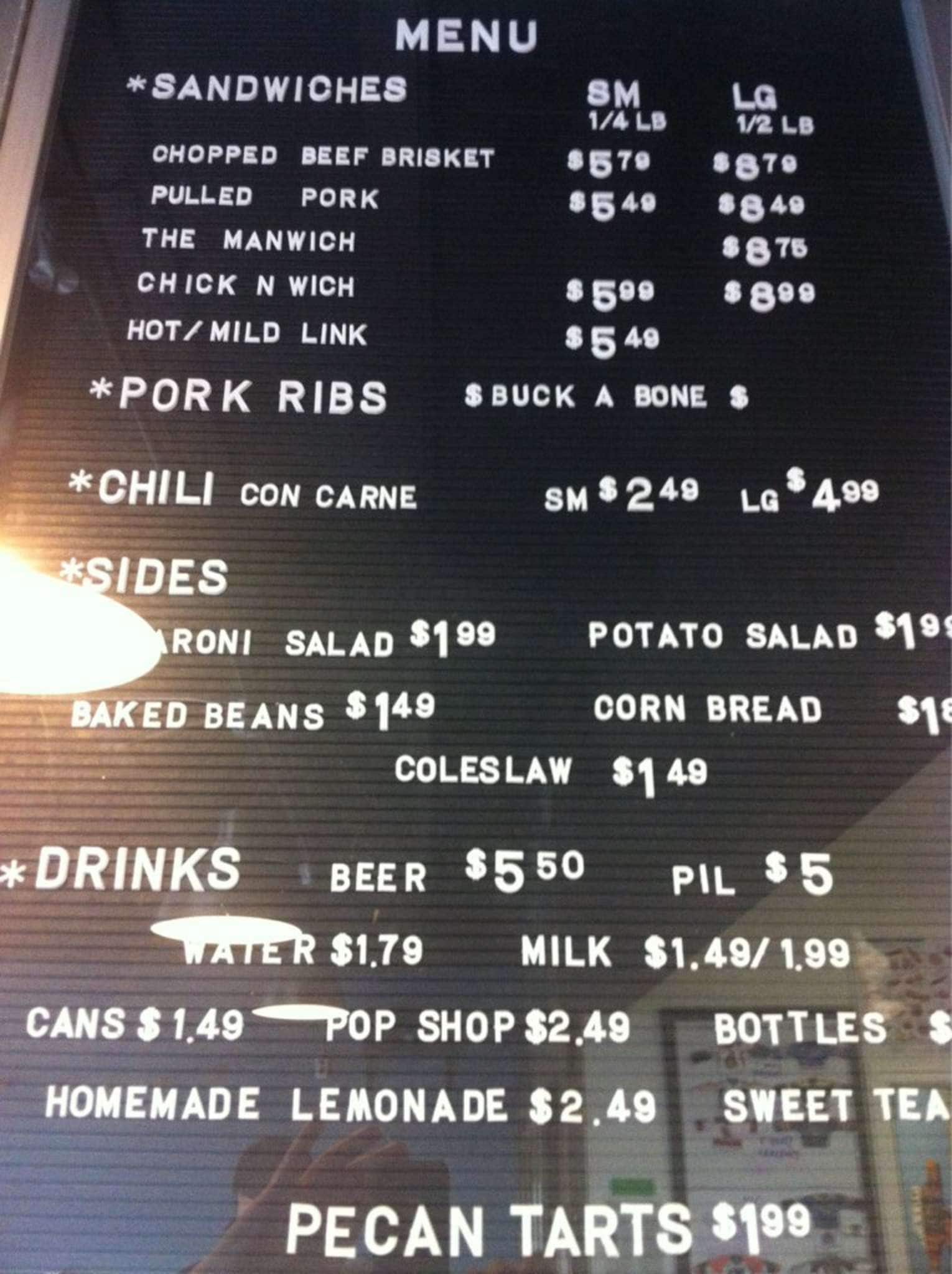 Menu at Holy Smoke BBQ, Calgary, Manhattan Rd SE #4