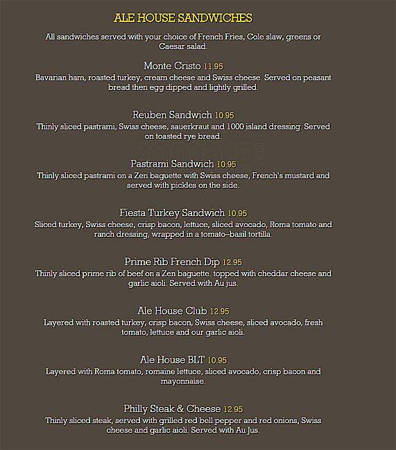 Menu at Pine Lake Ale House pub & bar, Sammamish