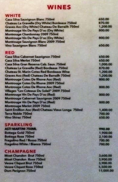 Menu at The Distillery Cebu pub & bar, Cebu City