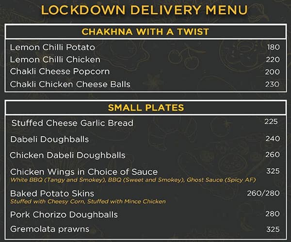 Menu at Spotlight, Thane