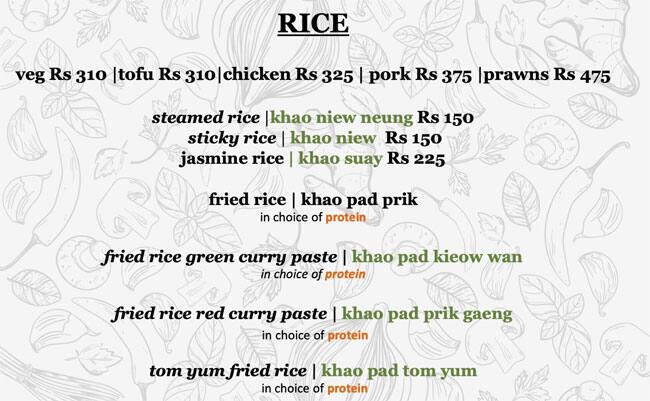 Menu at Kin Thai, Gurugram