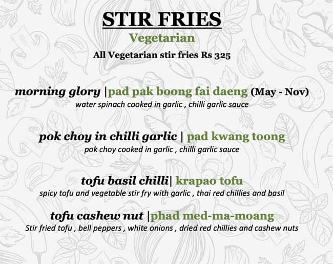 Menu at Kin Thai, Gurugram