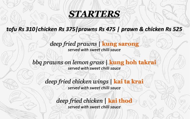 Menu at Kin Thai, Gurugram