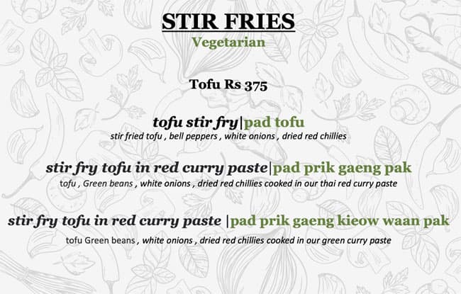 Menu at Kin Thai, Gurugram
