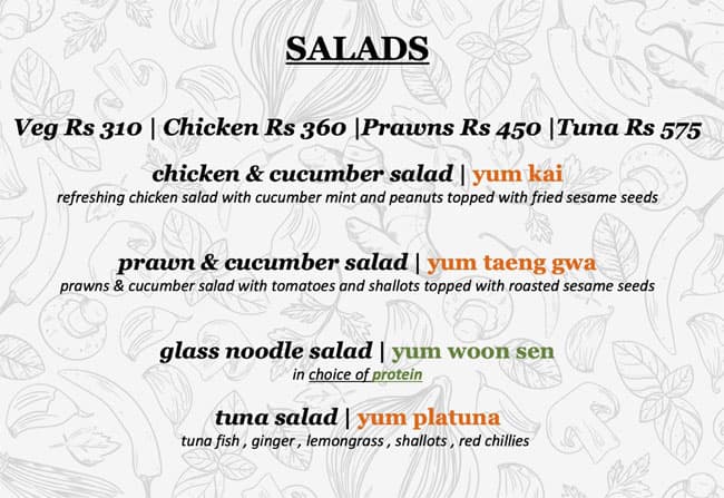 Menu at Kin Thai, Gurugram