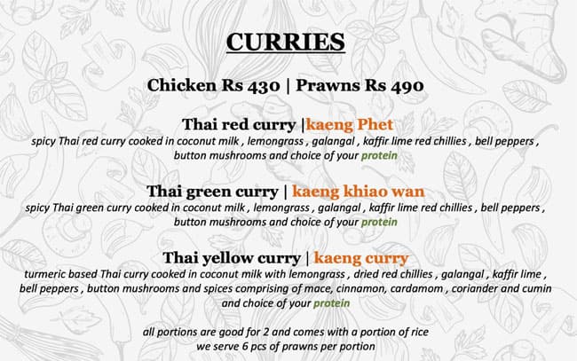 Menu at Kin Thai, Gurugram