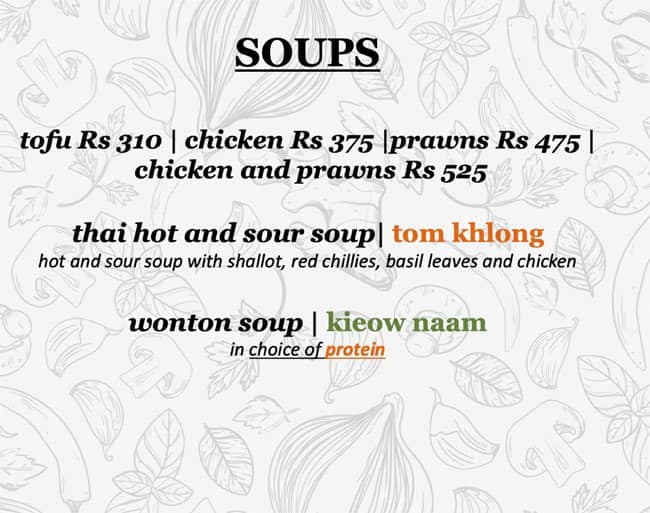 Menu at Kin Thai, Gurugram