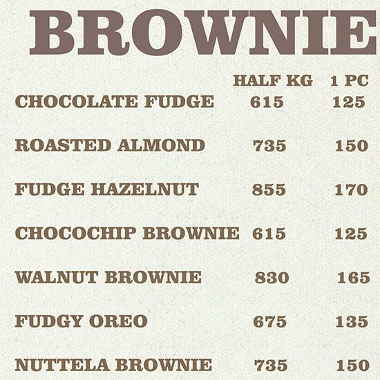 Menu of The Baker Den, Oshiwara, Andheri West, Mumbai