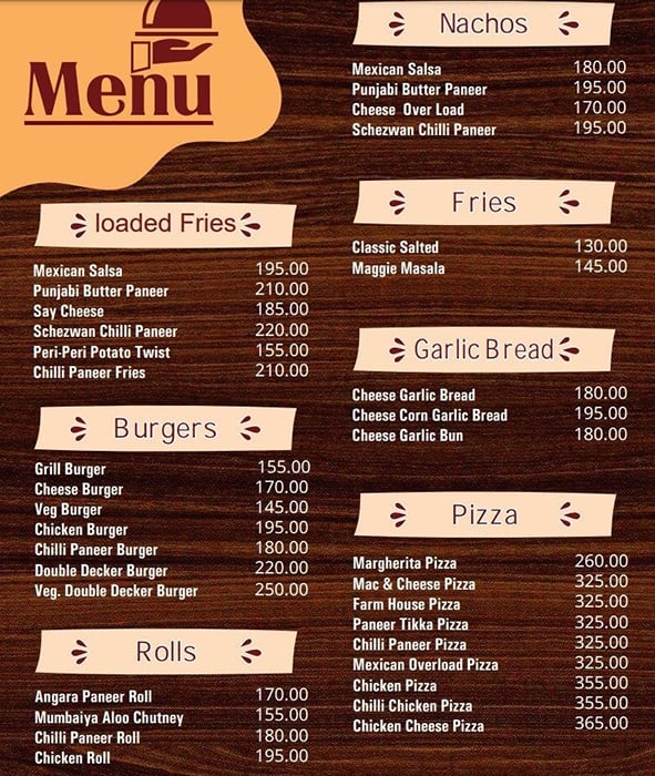 Menu of Hungry Heads, Sigra, Varanasi
