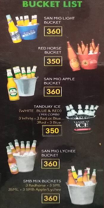 Menu at Music 21 Plaza restaurant, Pasay