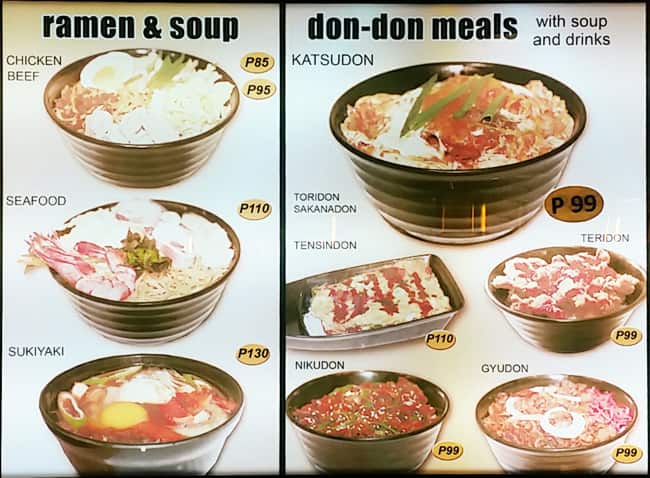Menu at Samurai restaurant, Quezon City, 1110 Orchard Rd