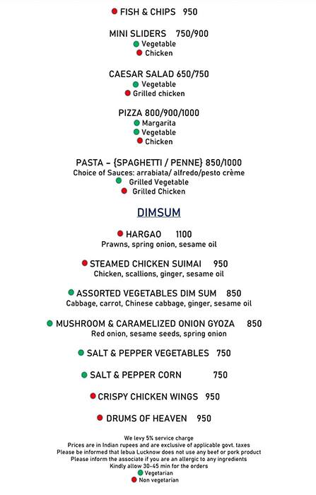 Menu at Azrak Restaurant, Lebua Lucknow, Lucknow