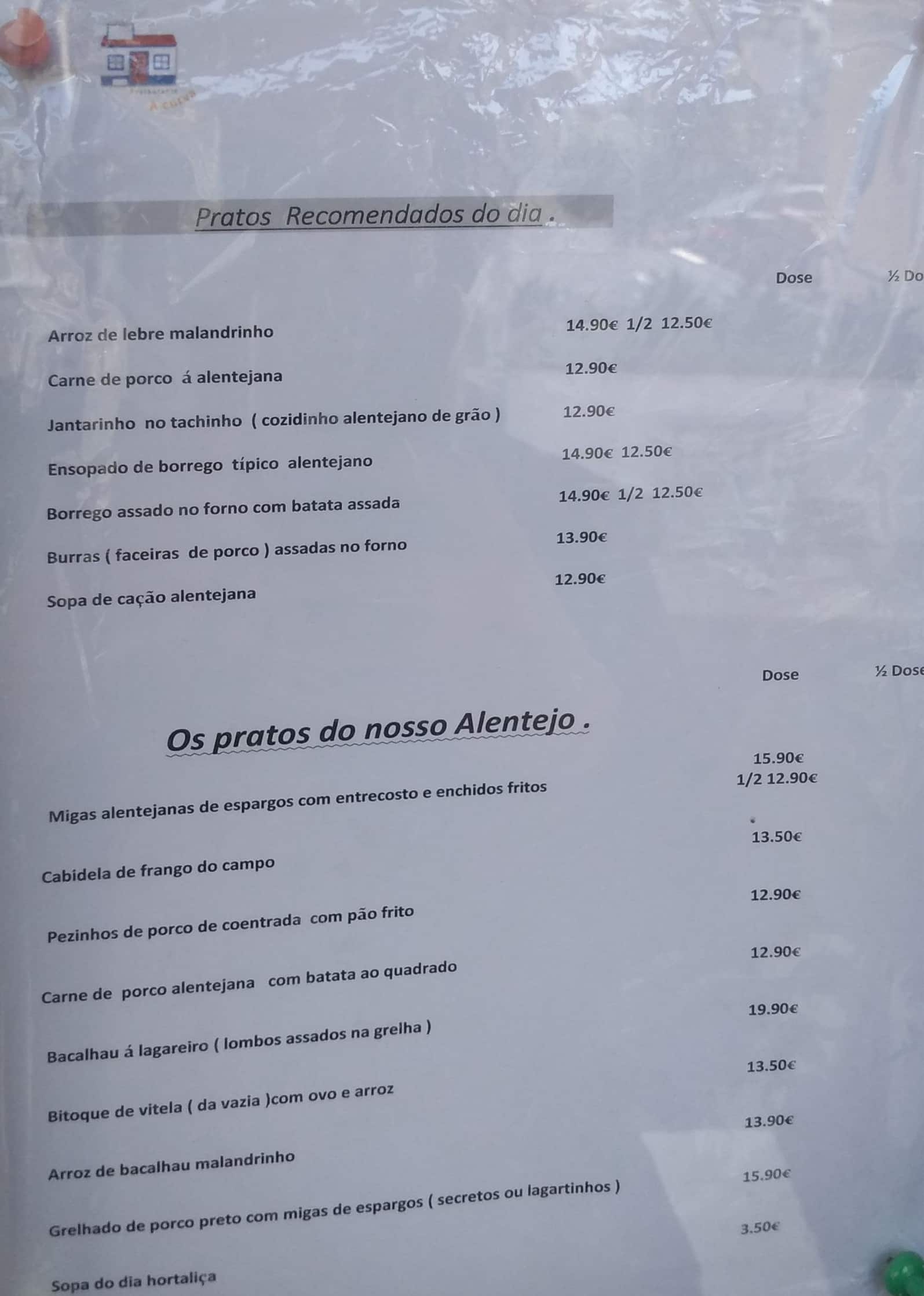 Menu at A Curva restaurant, Caxias, Av. Conselheiro Ferreira Lobo 28