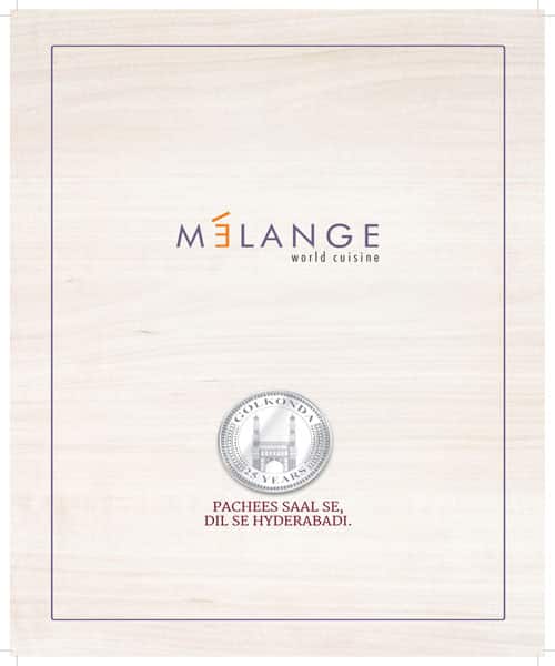 Menu at Melange, Hyderabad, The Golkonda Hotel