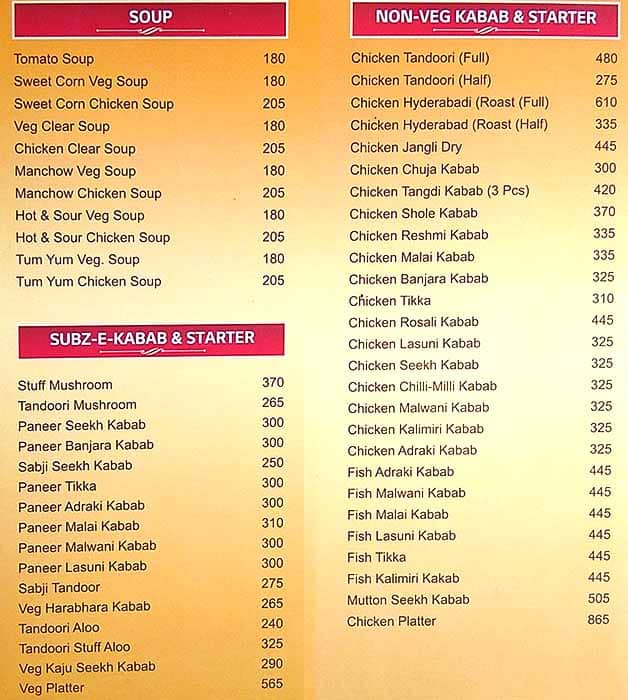 Menu at Reddy's, Pune, Saswad Road