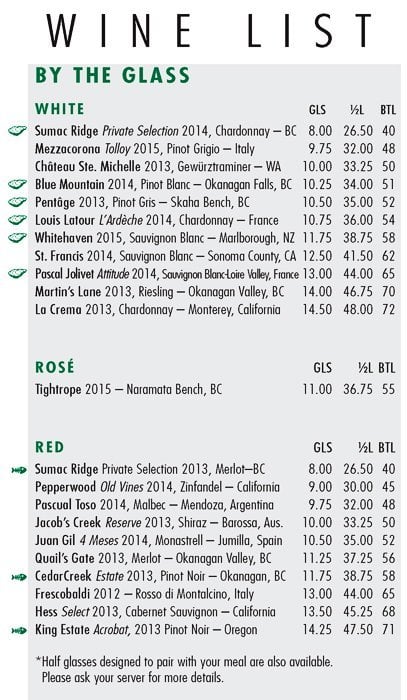 Menu at Joe Fortes Seafood & Chop House steakhouse, Vancouver, 777 ...