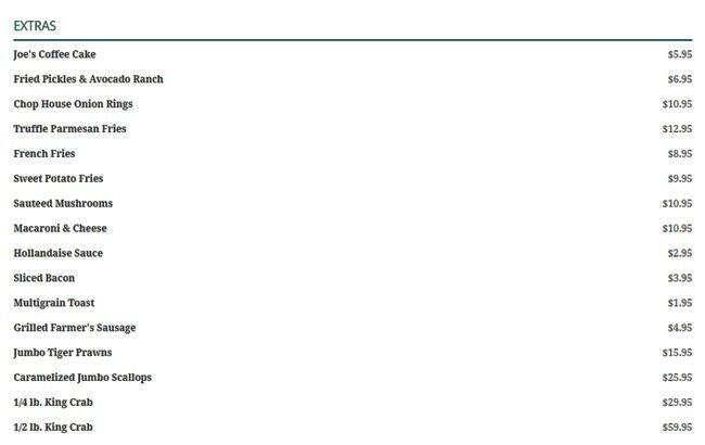 Menu at Joe Fortes Seafood & Chop House steakhouse, Vancouver, 777 ...