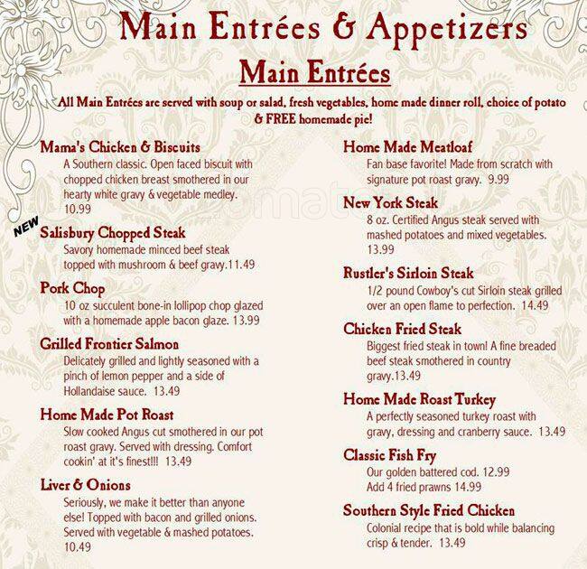 Menu at Homestead Restaurant & Bakery, Tacoma