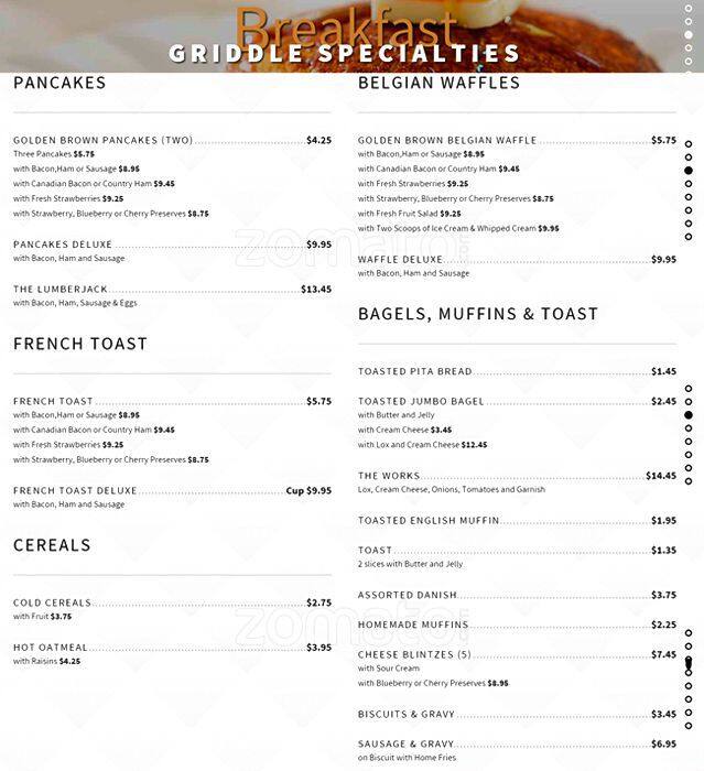 Menu at Marietta Diner restaurant, Marietta