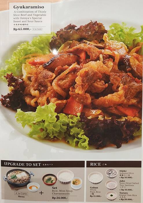 Menu at Ootoya restaurant, South Jakarta, Lippo Mall Kemang Lantai UG ...