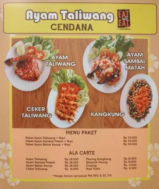 Menu at Ayam Taliwang Cendana, Jakarta, Gandaria City
